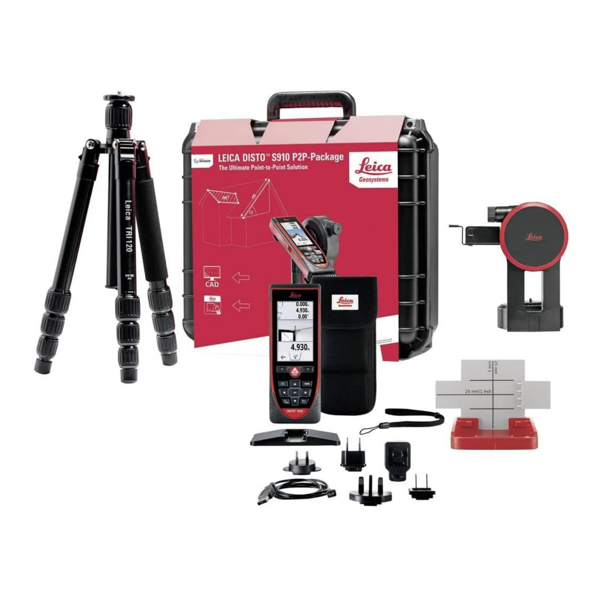 Leica Geosystems DISTO S910 P2P-Pack Smart Base CAD Export Laser Dista ...