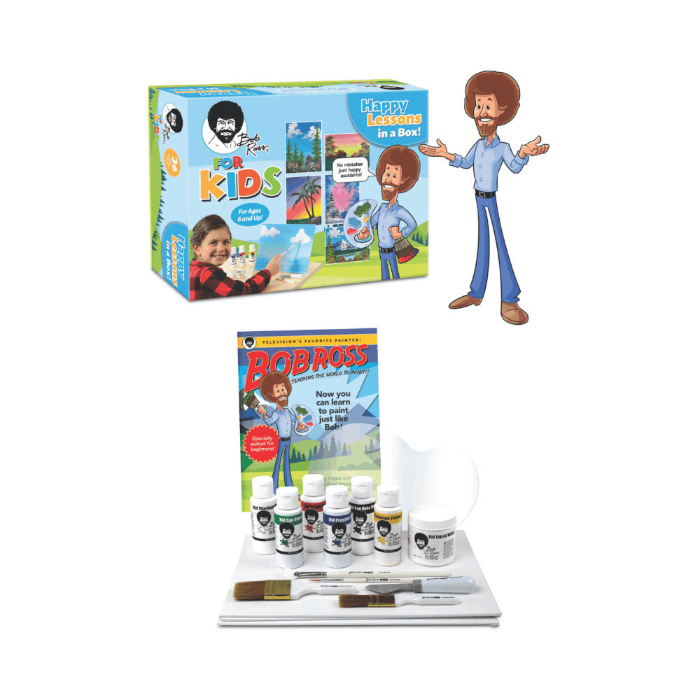 Bob Ross for Kids: Happy Lessons in a Box All-in-One Paint Along Kit ...